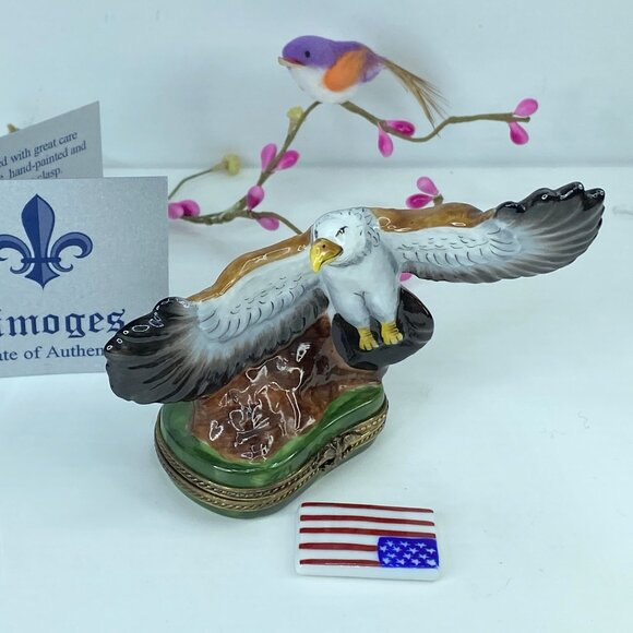Art | France Limoges Limited Edition God Bless America Flying Eagle ...